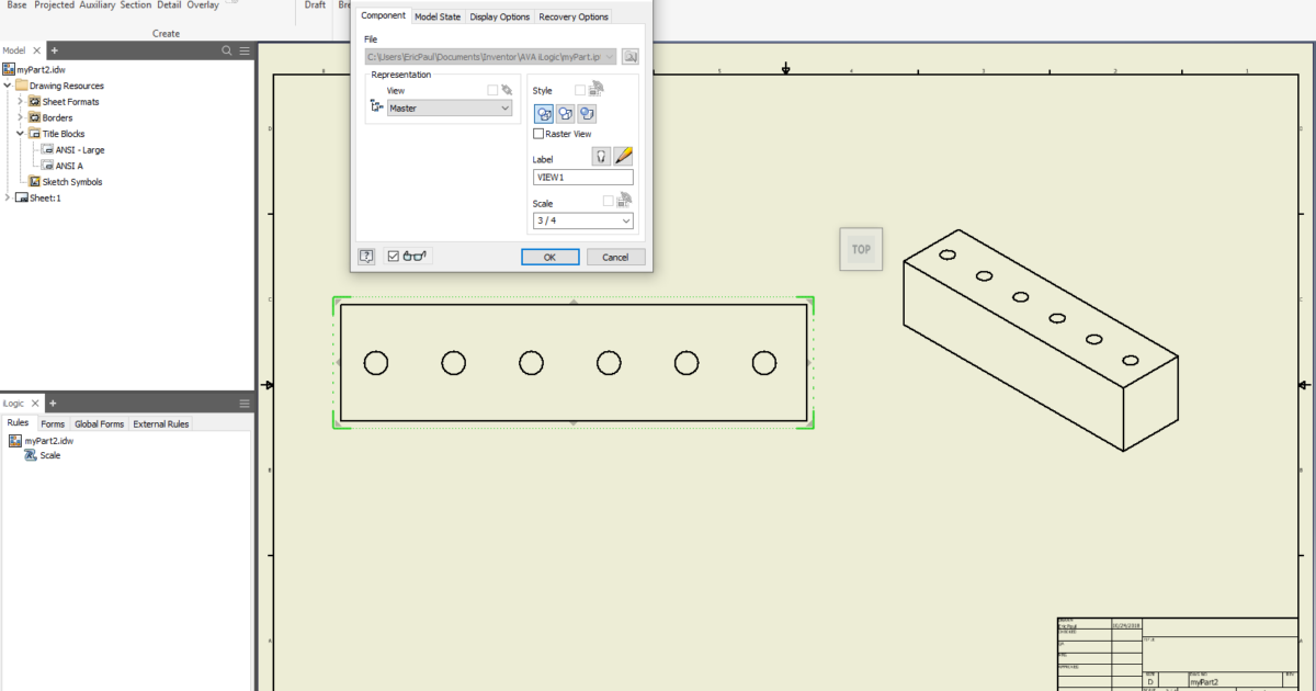Standardize View Size On Inventor Drawings Of Parts