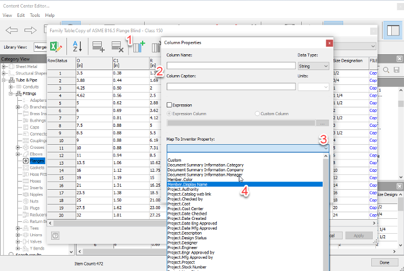 How to Add Properties and Parameters to Content Center Families
