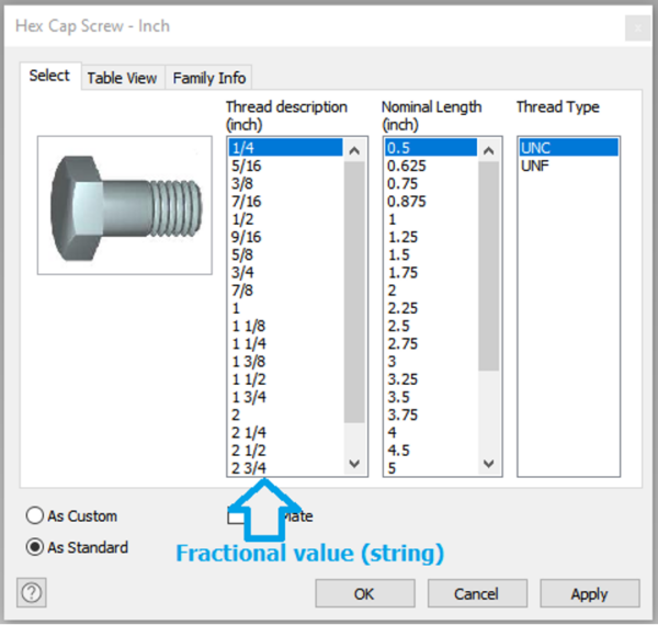 Changing Content Center Parts in Inventor with iLogic