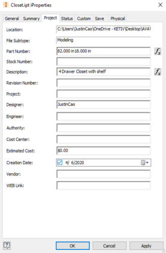 How to Populate Inventor iProperties