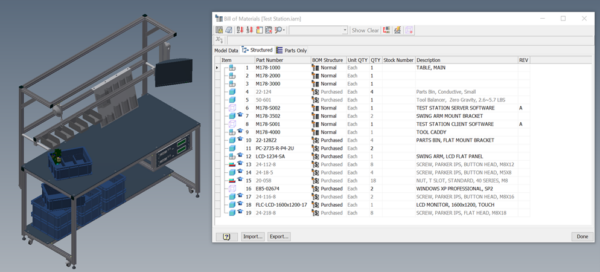 Inventor Bill of Materials