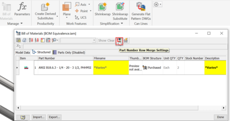Inventor Bill of Materials