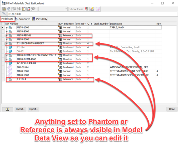 Inventor Bill of Materials