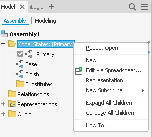 Autodesk Inventor Model States